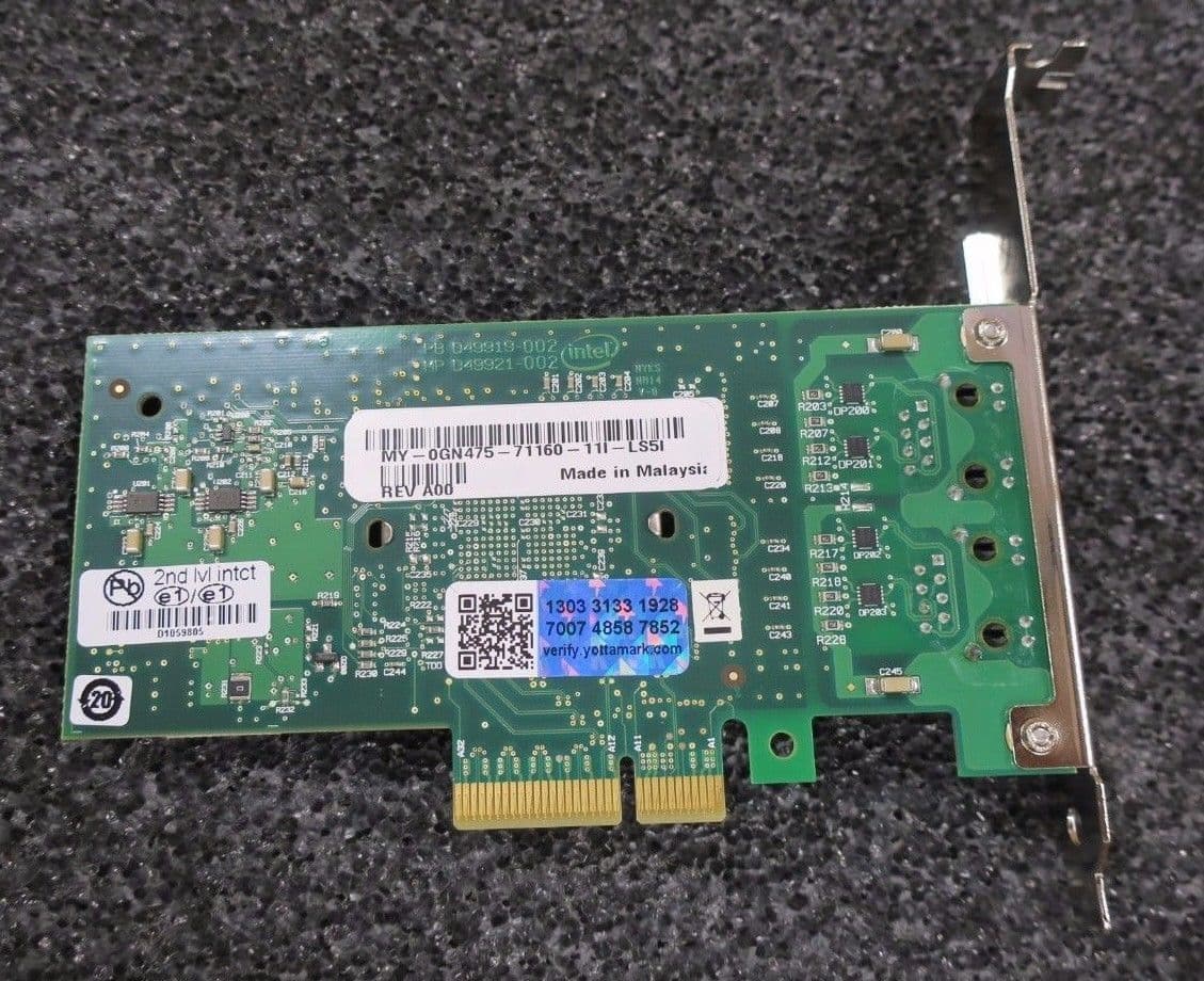 Dell GN475 Intel PRO/1000PT Dual Port PCI-E Gigabit NIC Network Adapter ...