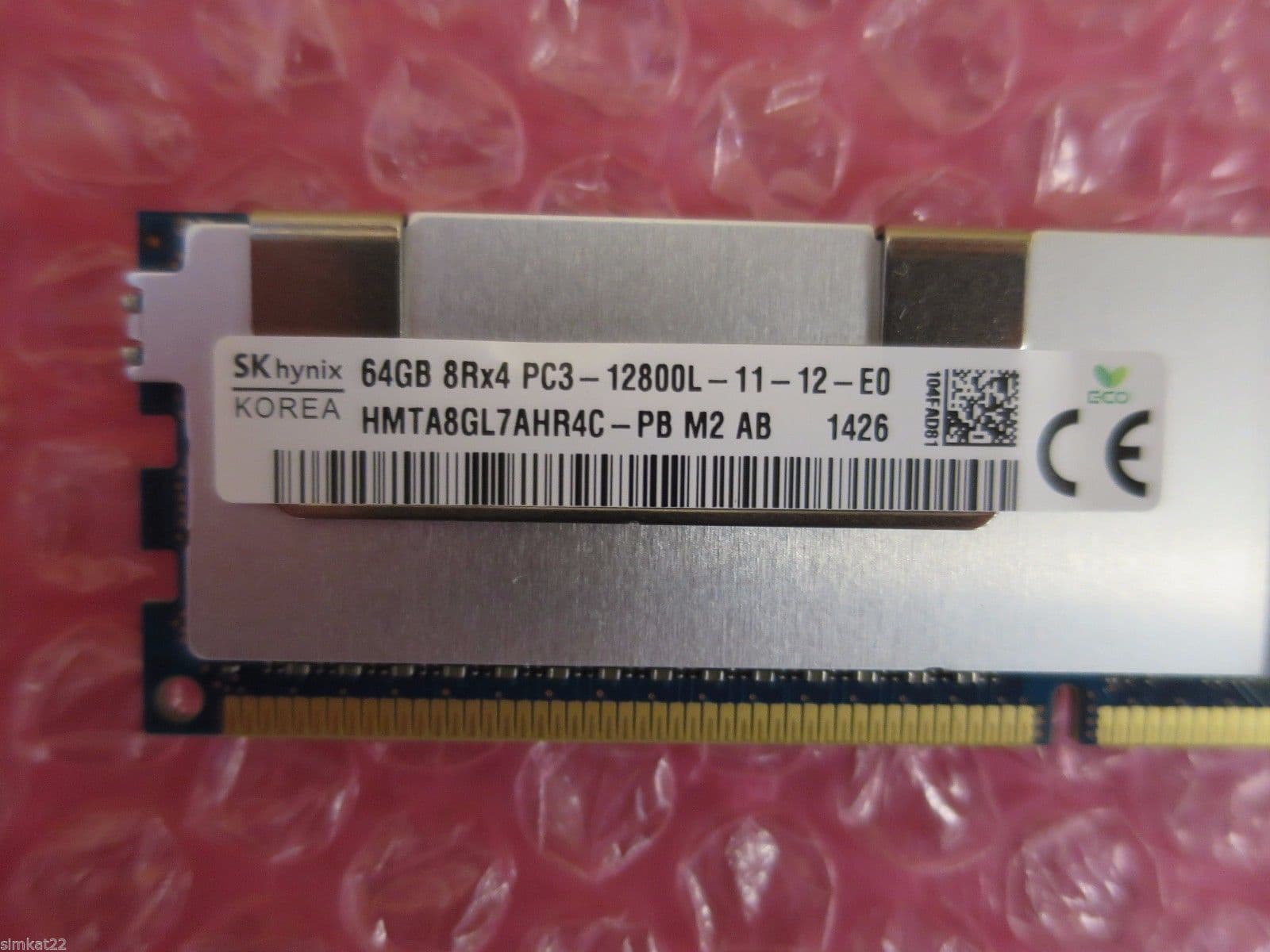Dell Hynix 64GB 1x64GB SNPG2K02C/64G A7563648 DDR 1600MHz R620 R720 M620
