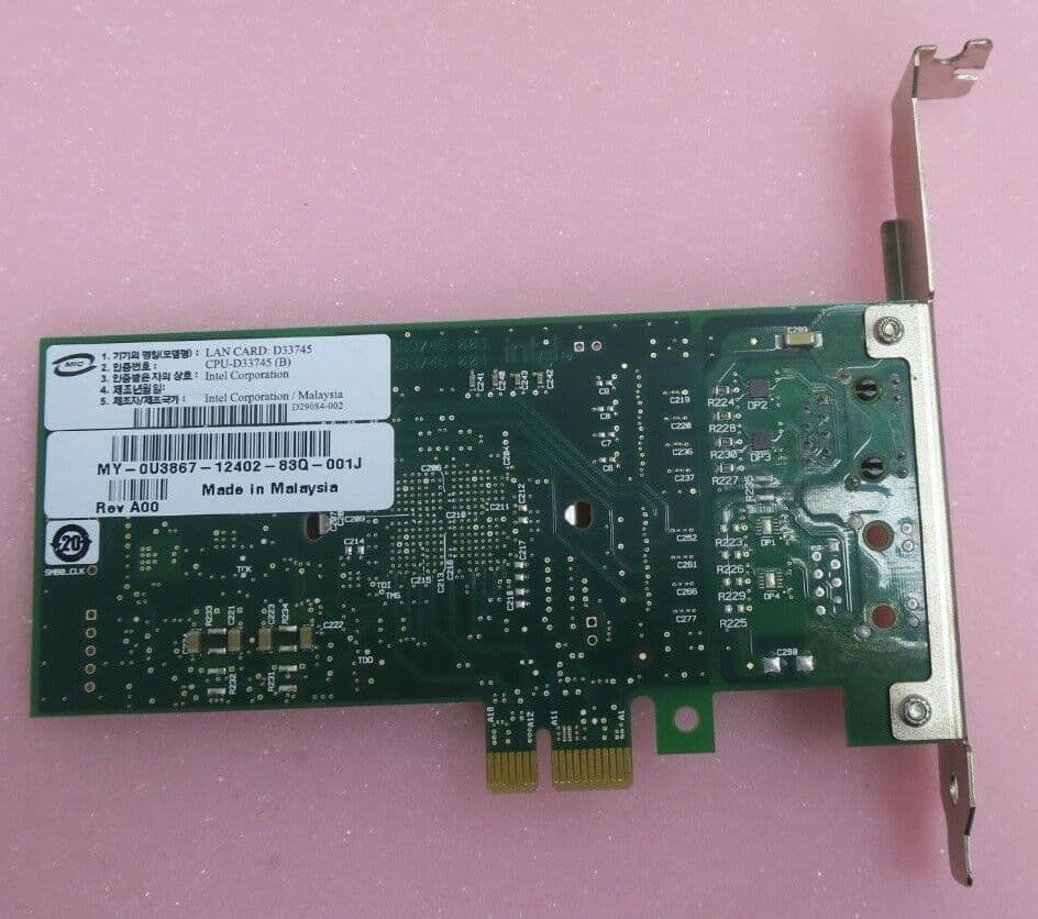 Dell Intel Pro/1000 PT Single Port Gigabit Server Network Adapter U3867 ...