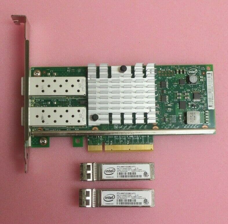 Dell Intel X520-DA2 SFP Dual Port PCI-E 10Gb Network Adapter XYT17 2x ...