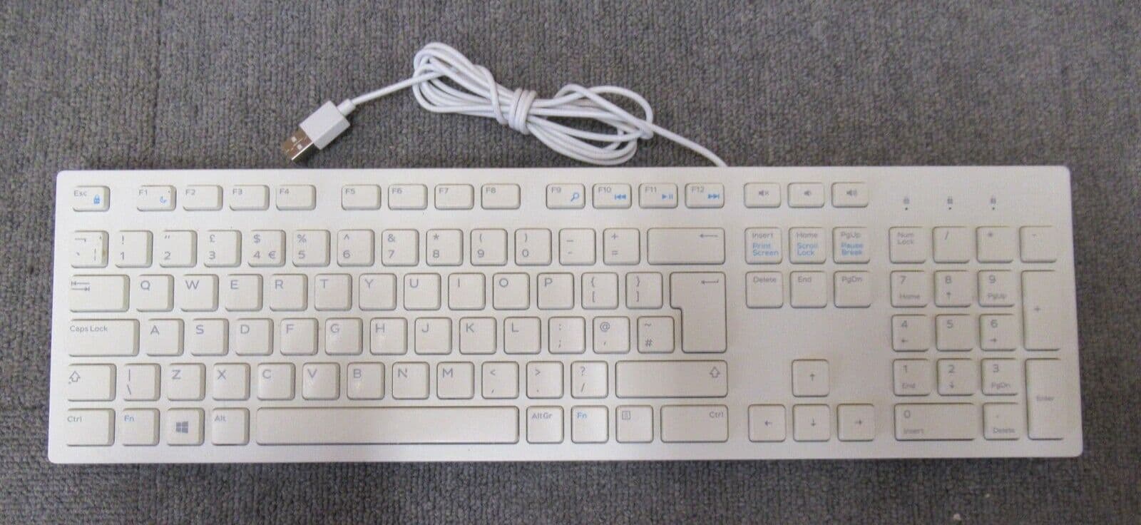 Dell KB216p W170N 0W170N Multimedia USB Wired White QWERTY UK Keyboard
