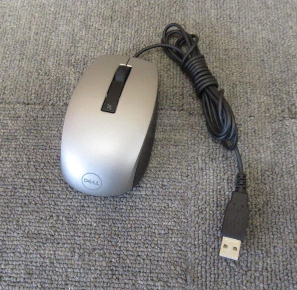 Dell M-UAV-DEL8 4K93W USB Wired 6 Button Silver Laser Scroll Wheel Mouse