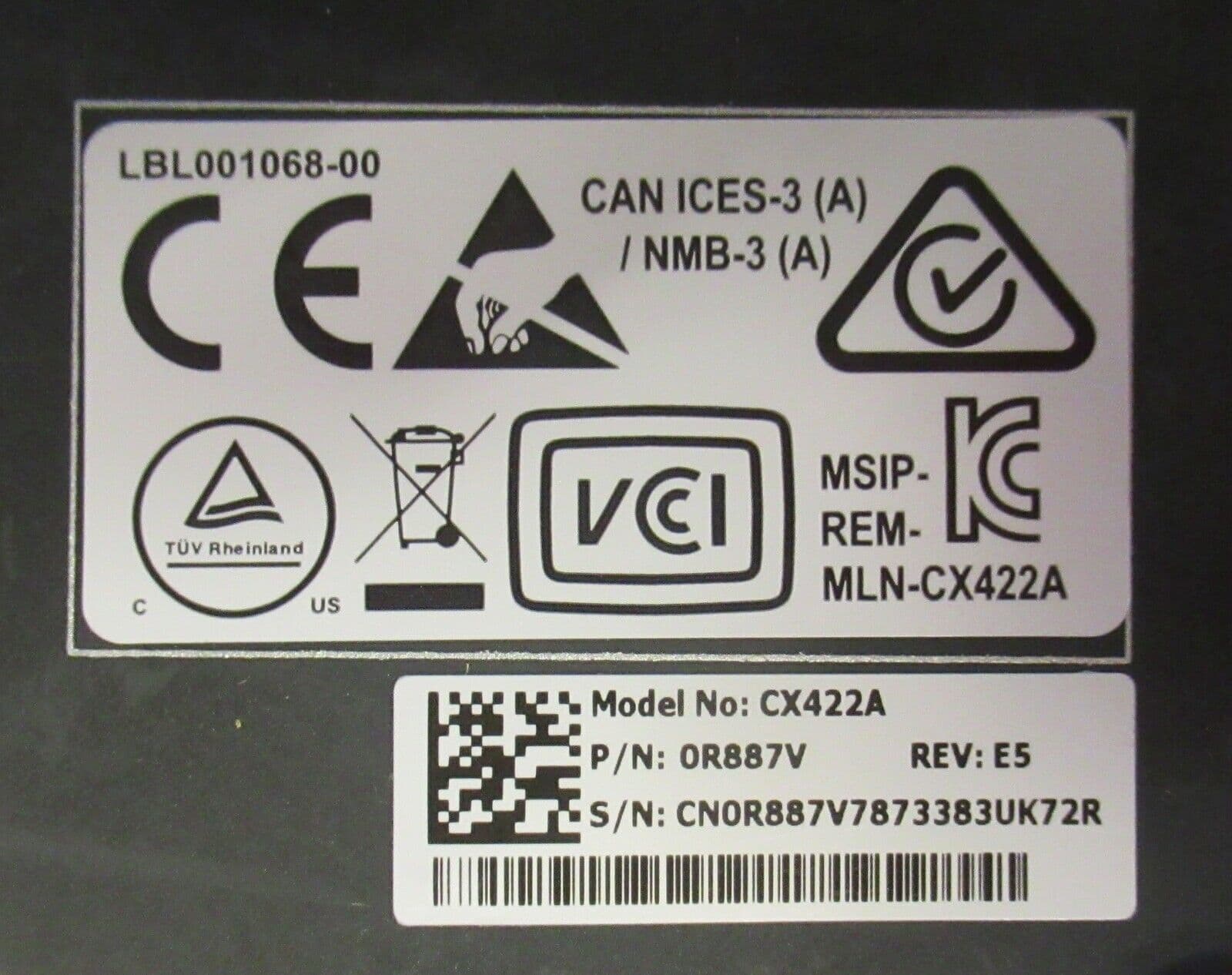 Dell Mellanox CX422A ConnectX-4 25Gb SFP Dual Port RNDC Daughter Card R887V