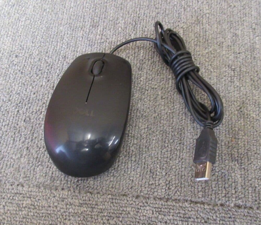 Dell MS111 11D3V 9RRC7 Optical Black USB Wired 3-Button Scroll Wheel Mouse