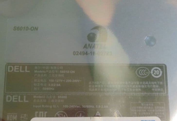 Dell Networking S6010 On 32x 40gbe Qsfp Port L23 Tor 1u Network Switch