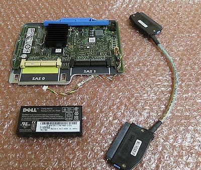 DELL NP007 SAS 6/IR PCI-E RAID Controller Card With Battery and Cables