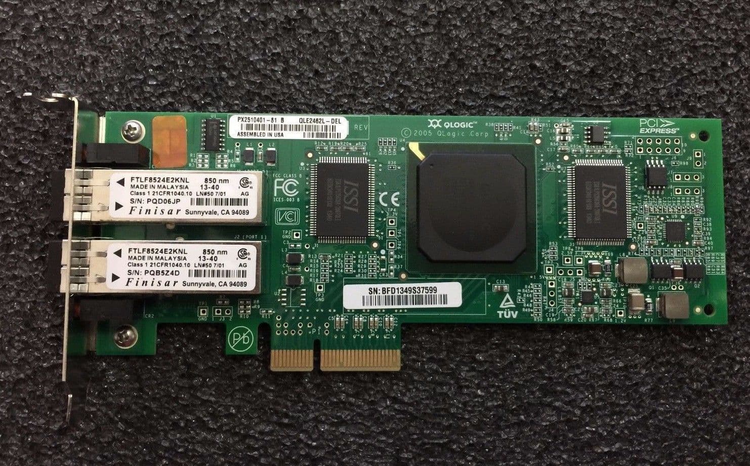 Dell P23M2 Qlogic QLE2462L Low Profile 4Gb Dual Port Fibre Channel PCIe ...