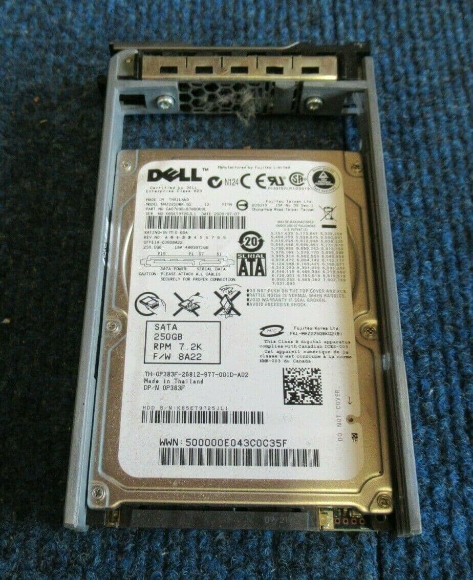 Dell P383F MHZ2250BK 250GB 7200RPM SATA 3Gbps Hot-Swap 16MB 2 5 ...