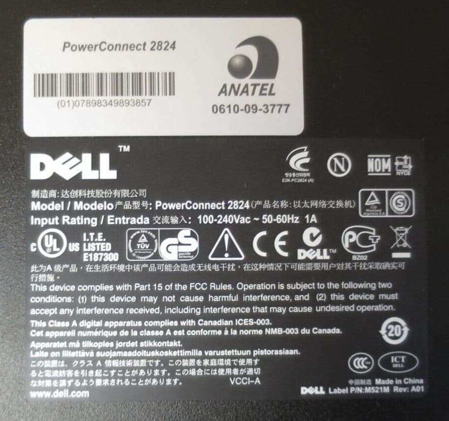 Dell PowerConnect 2824 24-Port RJ45 2-Port SFP Ethernet Network Switch ...