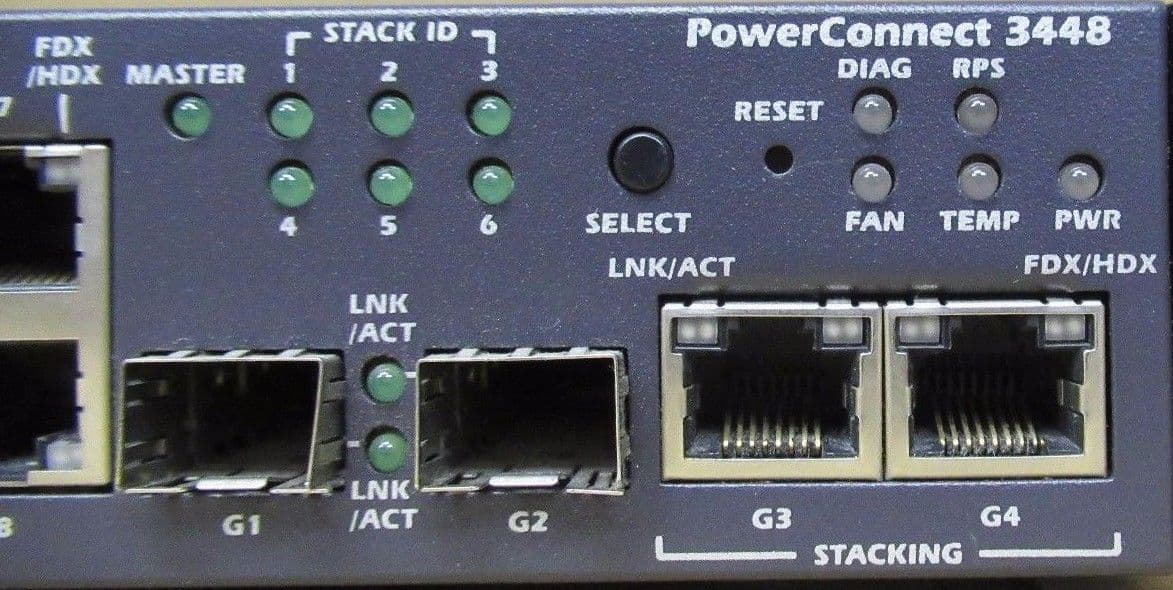 Dell PowerConnect 3448 48x Port Fast Ethernet Network Switch 1U L3 2x ...