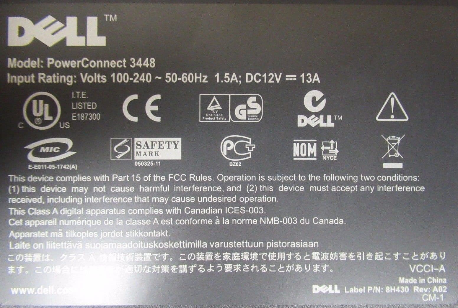 Dell PowerConnect 3448 48x Port Fast Ethernet Network Switch 1U L3 2x ...