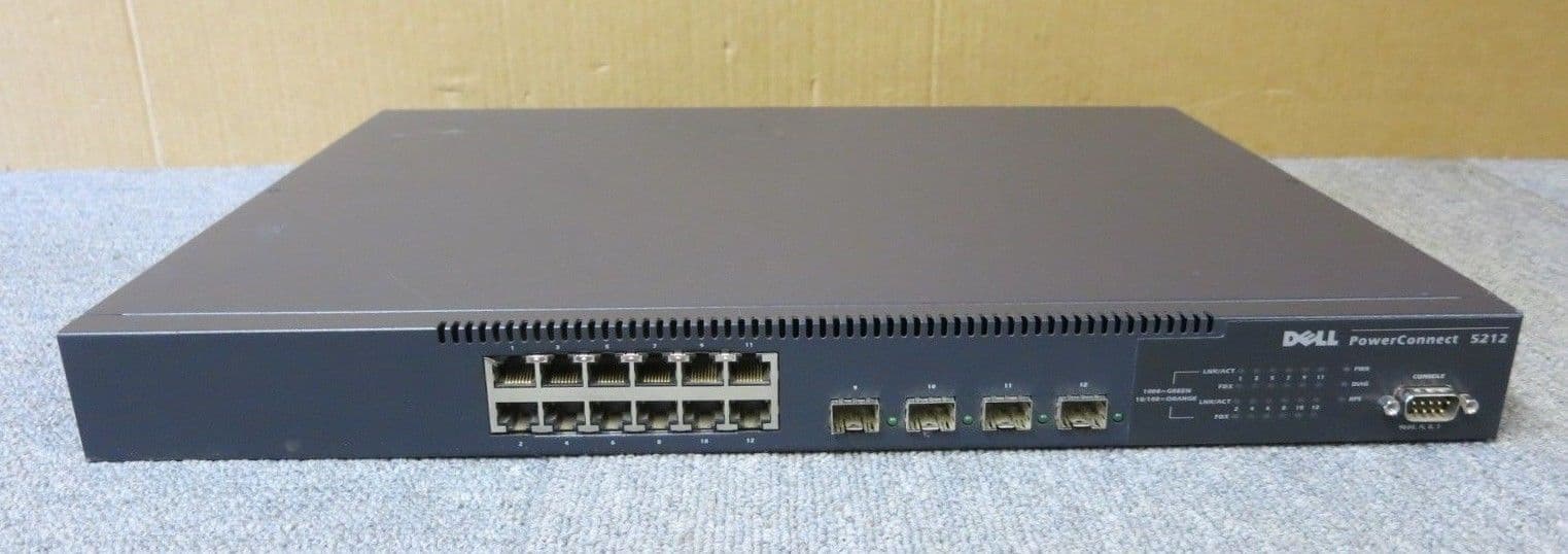 Dell PowerConnect 5212 12-Port Gigabit Ethernet 4 FC Network Switch pn ...