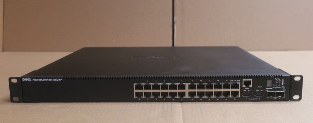 Dell PowerConnect 5524P 24x 1GbE RJ45 PoE 2x 10GbE SFP L3 1U Switch 4T7PN