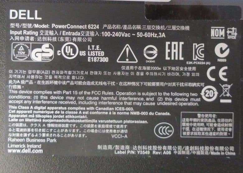 Dell PowerConnect 6224 24-Port Gigabit Ethernet 4 Combo SFP Ports ...