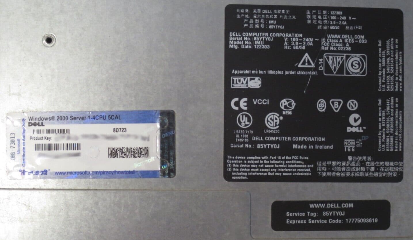Dell Poweredge 1750 2 x Intel Xeon SL6VN 2 80GHz 2Gb 3 x 73GB HDD 1U ...