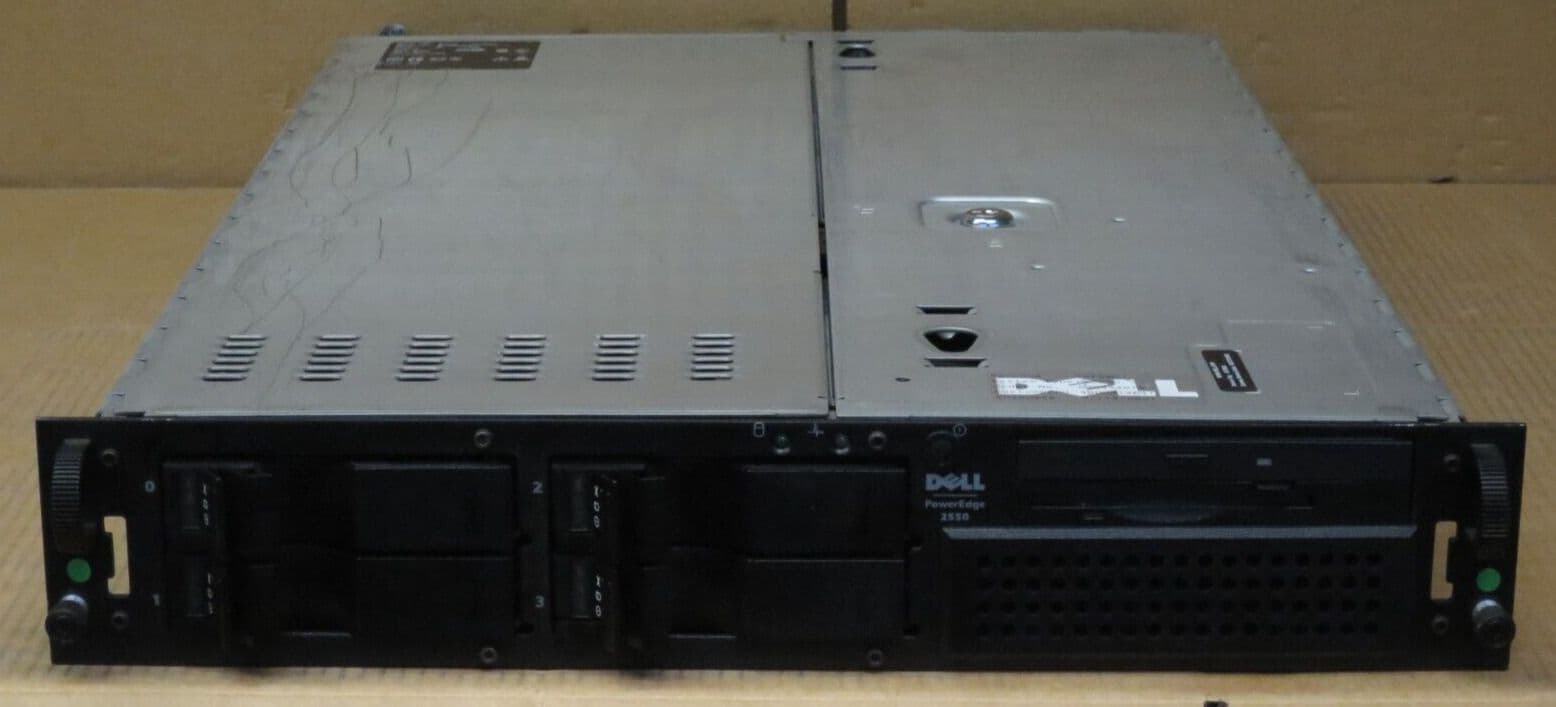 Dell PowerEdge 2550 2x Pentium 3 SL5QJ 1GHz 1GB Ram 4x 18GB HDD RAID 1U ...