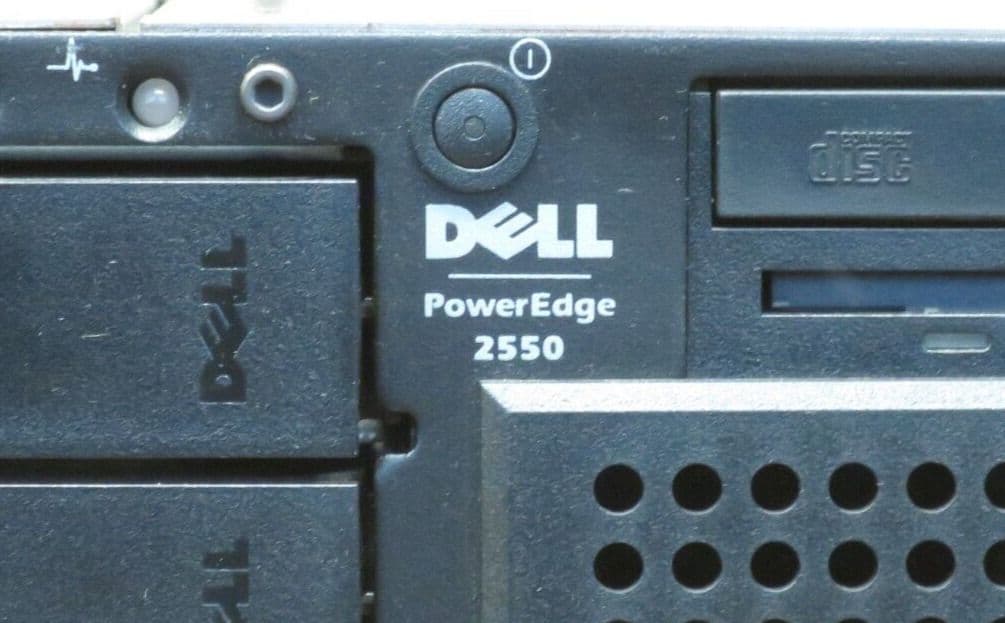 Dell PowerEdge 2550 2x Pentium 3 SL5QJ 1GHz 1GB Ram 4x 18GB HDD RAID 1U ...