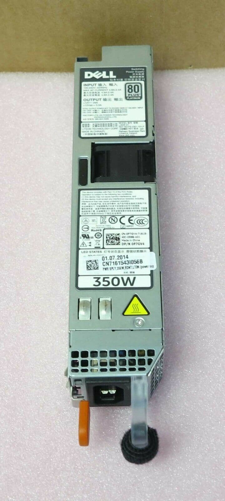 Dell PowerEdge 350W 80Plus Platinum Redundant Power Supply PSU R320 ...