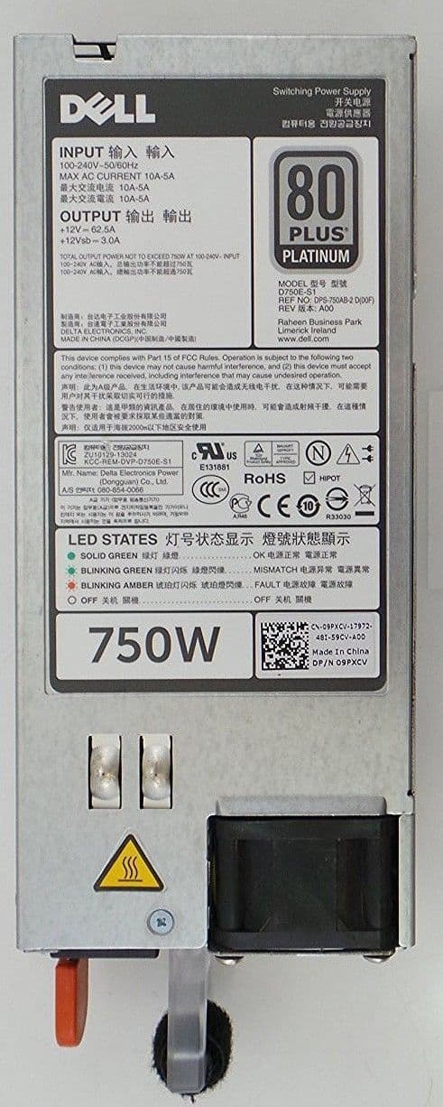 Dell PowerEdge 750W Modular PSU Power Supply 9PXCV For R820 R720 R620 ...