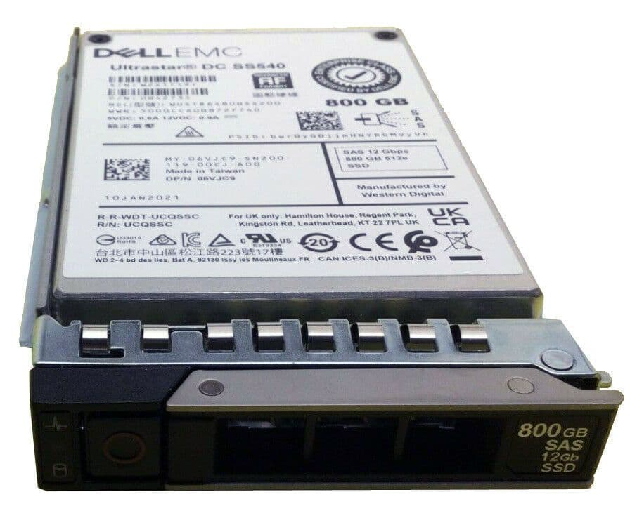 Dell PowerEdge 800GB SAS 12G 2 5" Solid State Drive SSD 6VJC9 ...
