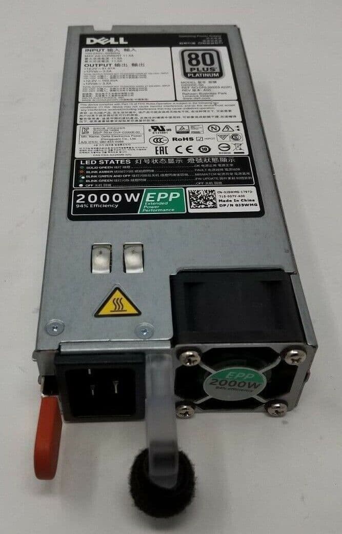 Dell PowerEdge C4130 FX2 R740XD 2000W Power Supply PSU 80 Platinum J5WMG