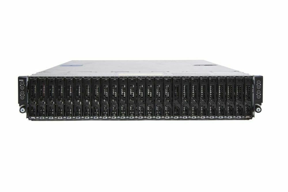Dell PowerEdge C6300 2U 4 node server chassis 4 x C6320 Nodes 2 x PS Rails