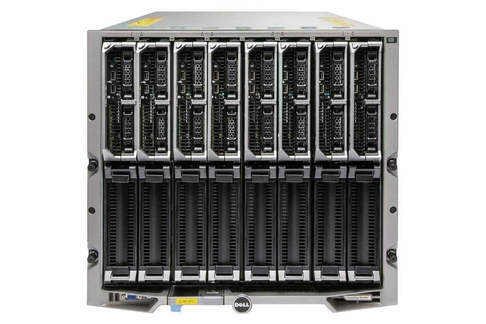 Dell PowerEdge M1000e Blade Chassis 8x M620 2x E5-2650 16GB Ram 2x ...
