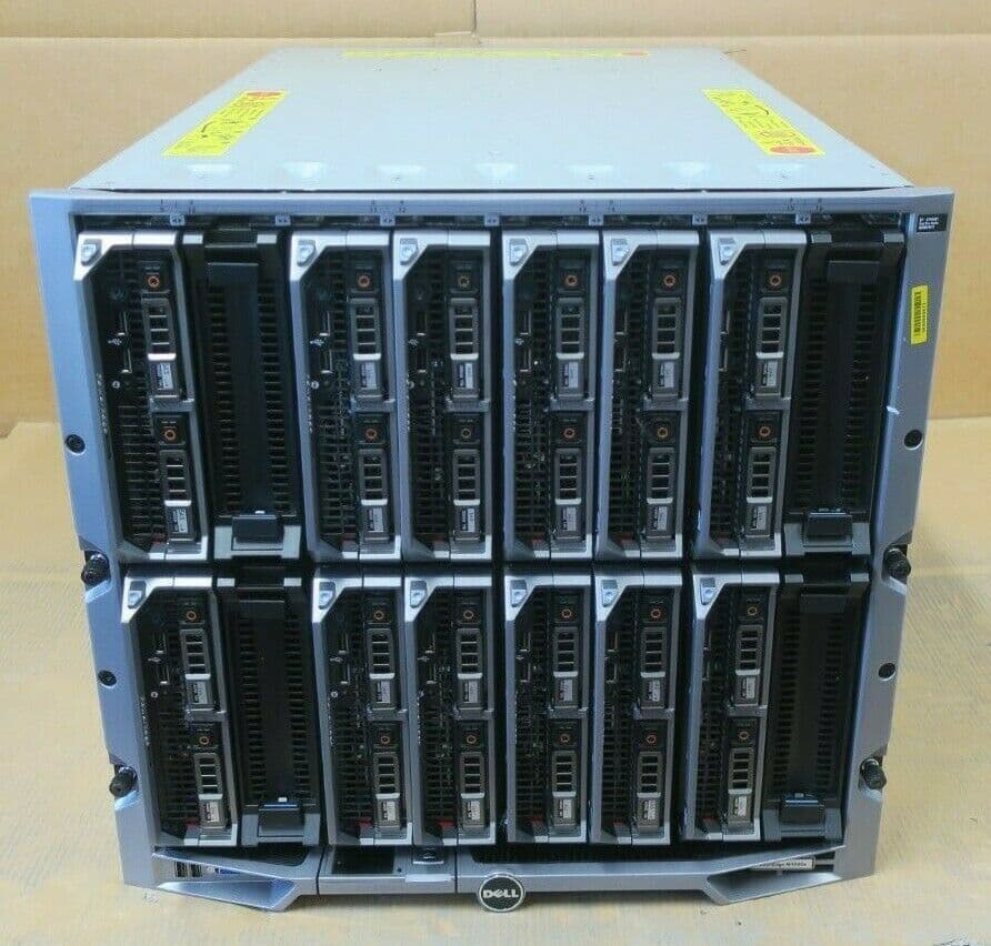 Dell PowerEdge M1000E Chassis 12x M620 Blade Server 18x E5-2680 6x E5 ...