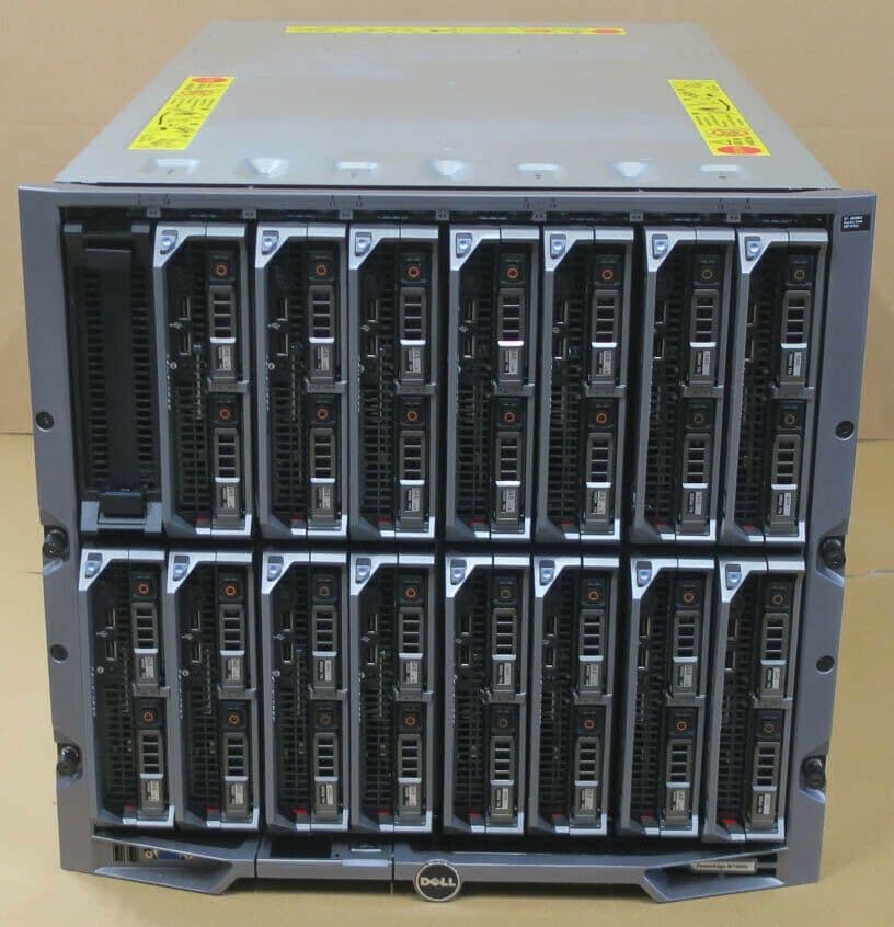 Dell PowerEdge M1000E Chassis W/ 15x M620 Blade Server 12x E5-2680 18x ...