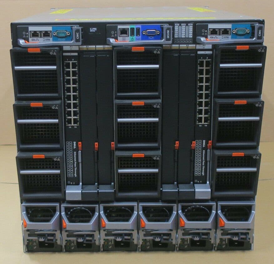 Dell PowerEdge M1000E Chassis W/ 15x M620 Blade Server 12x E5-2680 18x ...