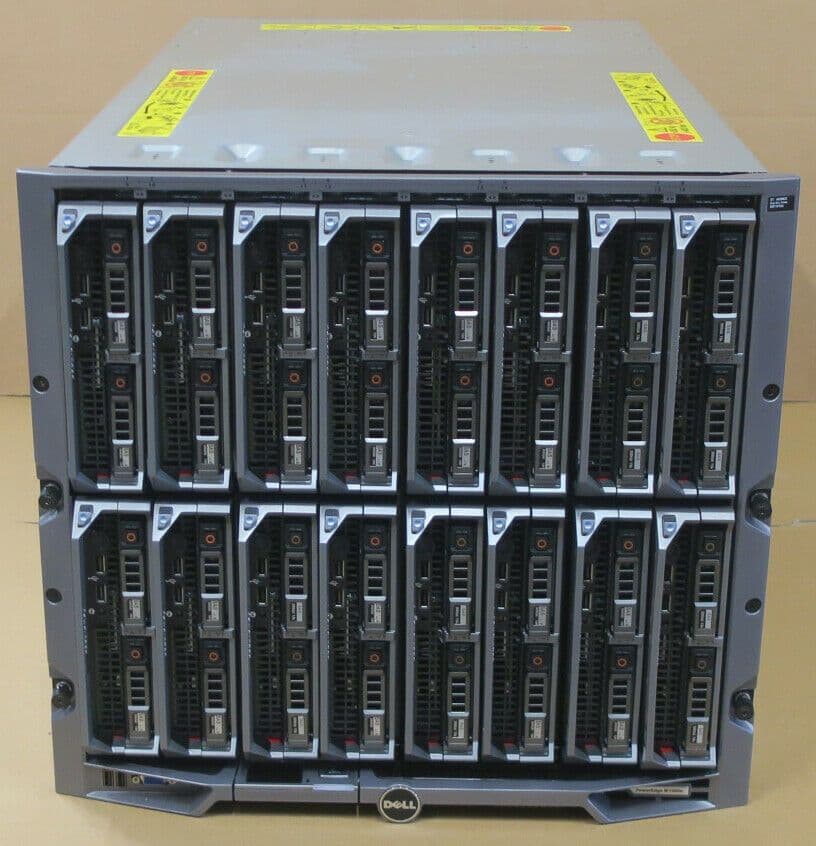 Dell PowerEdge M1000E Chassis W/ 16x M620 Blade Server 8x E5-2680 24x ...