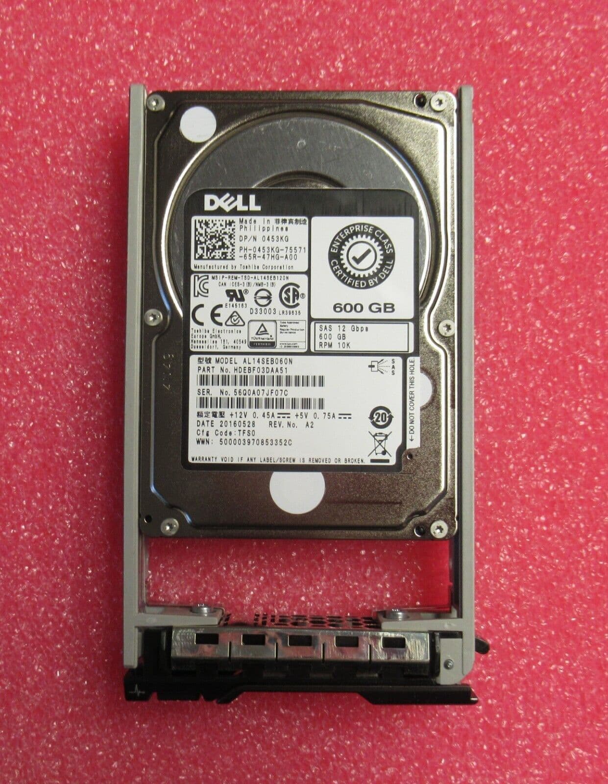 Dell PowerEdge / PowerVault 600GB 2 5" 12G 10K SAS HDD Hard Drive 453KG ...