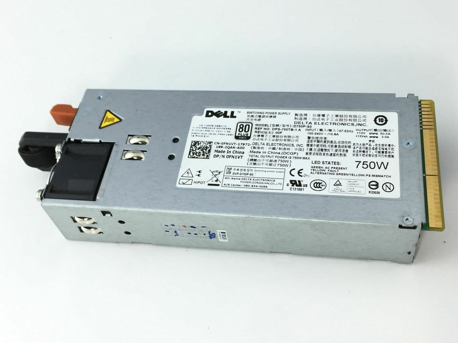 Dell PowerEdge R510 R810 R910 T710 750W Hot Swap Server Power Supply FN1VT