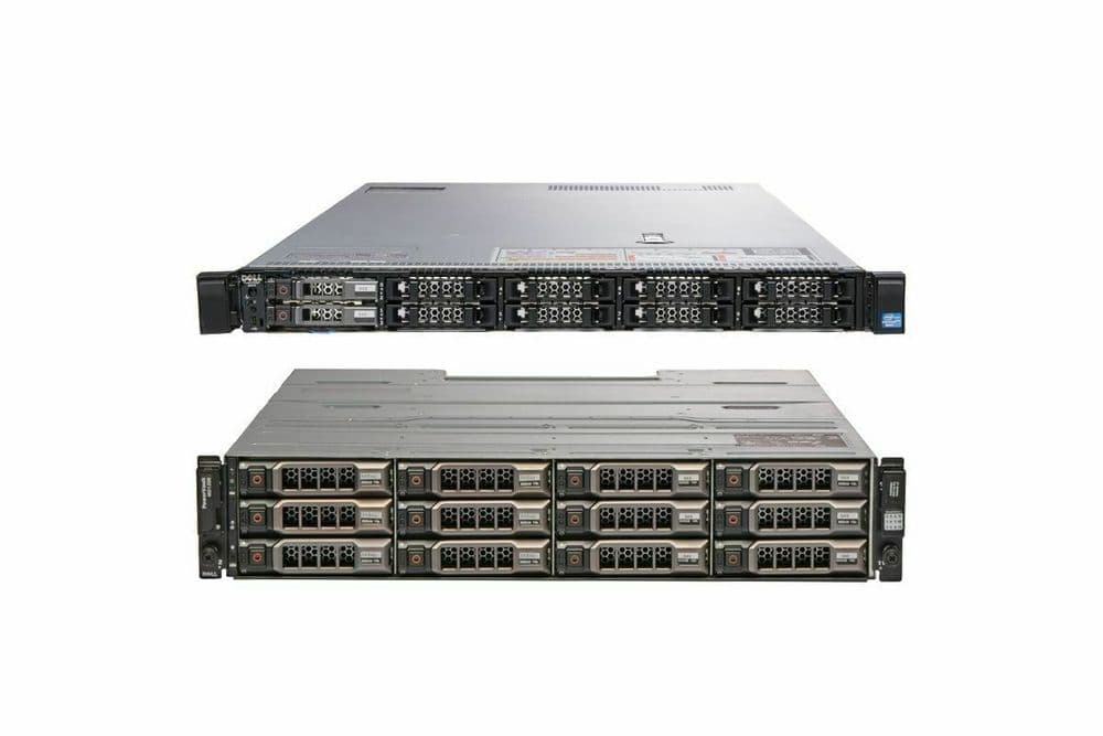 Dell PowerEdge R620 2x E5-2609 64GB Ram 2x 600GB HDD MD1200 4x10TB HDD ...