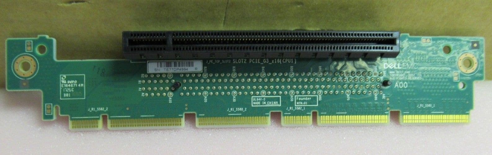 Dell PowerEdge R640 Riser Card Slot1 PCI-E 3 0 X16 Slot2 PCI-E 3 0 X16 ...