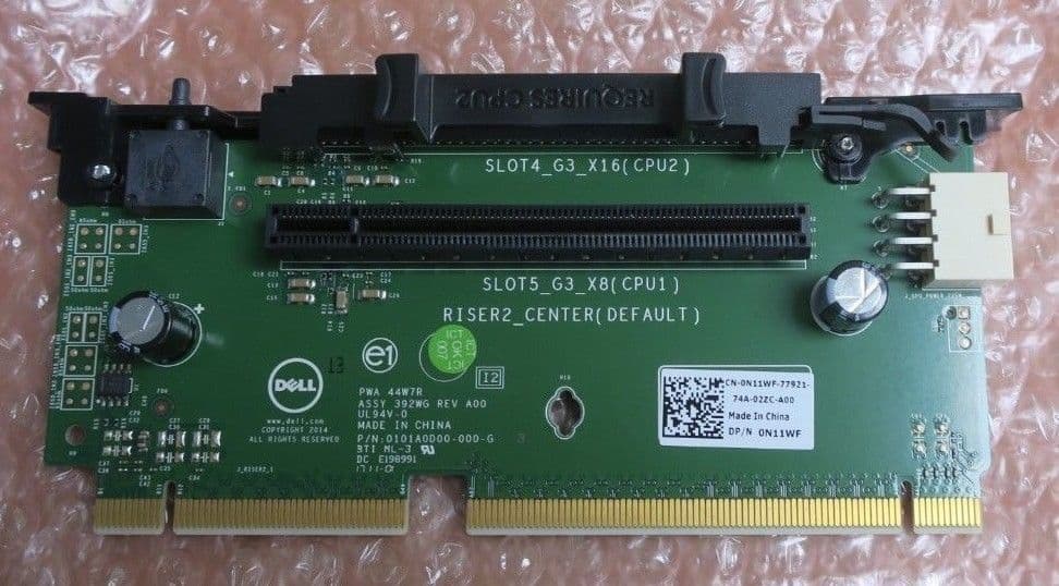 Dell PowerEdge R730 PCI Riser 2 Card One x8 Slot & One x16 Slot Centre ...