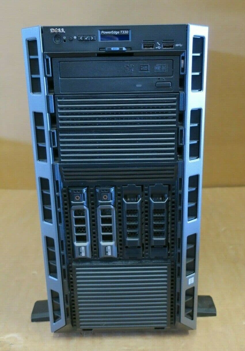 Dell PowerEdge T330 E5-1240v5 3 5GHz 16GB 2x 200GB SSD 4x Bays RAID Tower Server