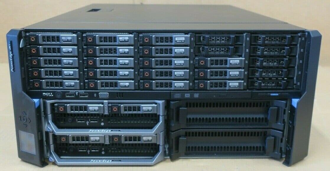 Dell PowerEdge VRTX Rack Chassis 10 8TB Storage 2x M520 E5-2420 64GB Blades