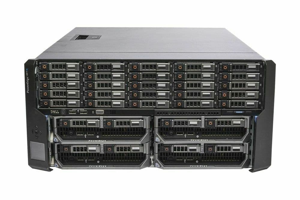 Dell PowerEdge VRTX Rack Chassis 25x 1 2TB 4x M620P 2x E5-2650 32GB Ram ...