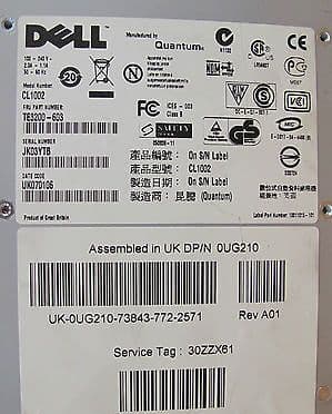 Dell PowerVault 110T Ultrium LTO 2 200/400Gb SCSI External Tape Drive ...