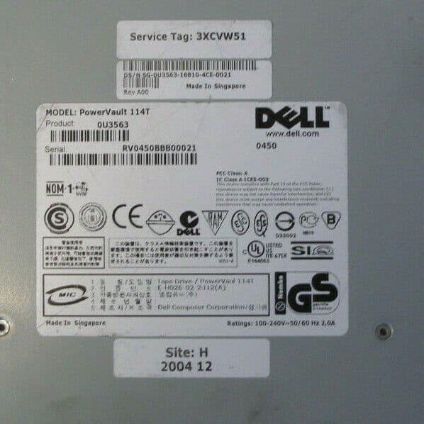 Dell PowerVault 114T Tape Drive Enclosure - 1x Ultrium LTO3 Tape Drive ...