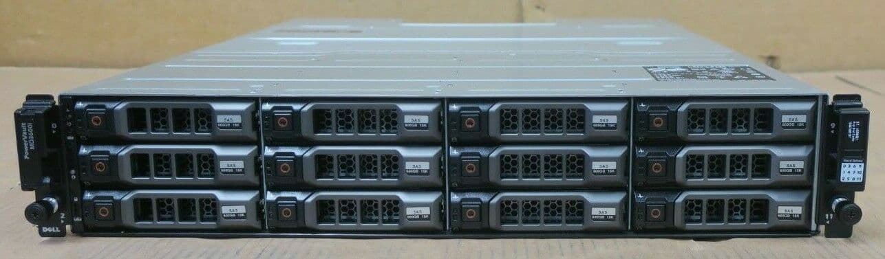 Dell PowerVault MD3600i 12x 3 5" SAS Bays 2x 10G iSCSI Controllers Dual ...