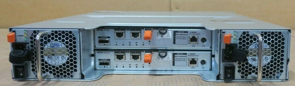 Dell PowerVault MD3600i 12x 3 5" SAS Bays 2x 10G iSCSI Controllers Dual ...