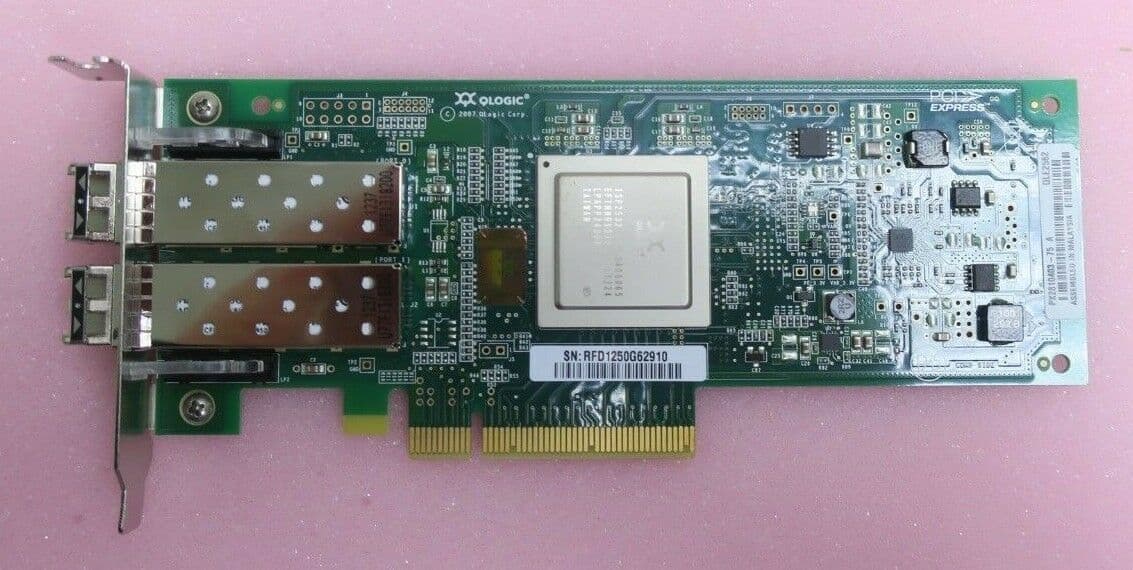 Dell Qlogic QLE2562 5PPRV PCI-E 8GB Dual Port Fibre Host Bus Adapter ...