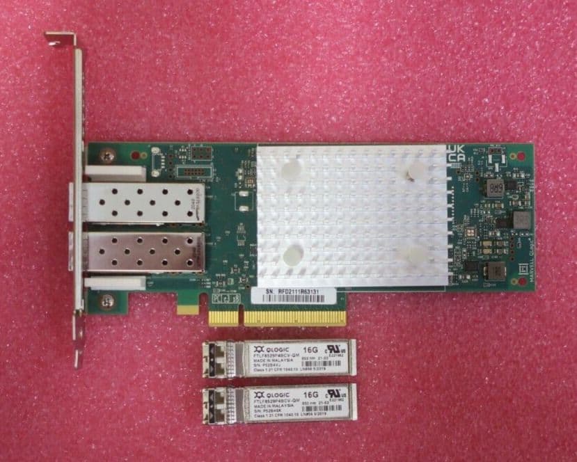 Dell QLogic QLE2692 Dual Port 16Gb FC PCIe x8 Host Bus Adapter HBA ...