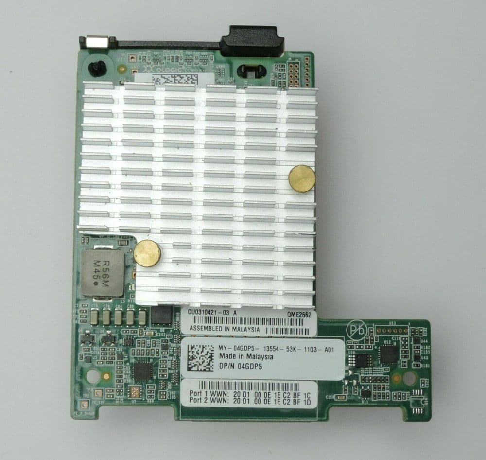 Dell QLogic QME2662 Dual Port 16Gb HBA FC Blade Mezzanine Card 4GDP5 04GDP5