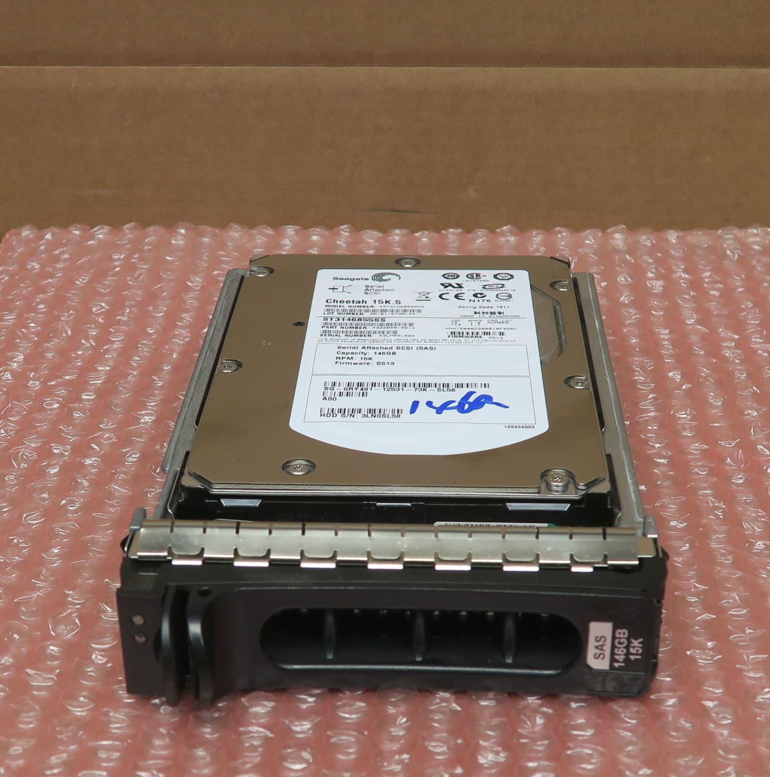 Dell RY491 - 3 5" 146GB 15K SAS Hard Drive HDD For Poweredge Server