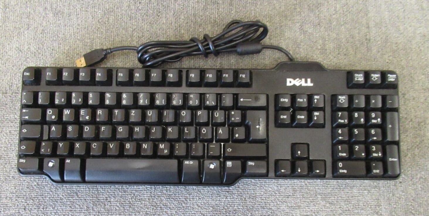 Dell SK-8115 DJ317 0DJ317 Black Slim QuietKey USB Wired German QWERTY ...