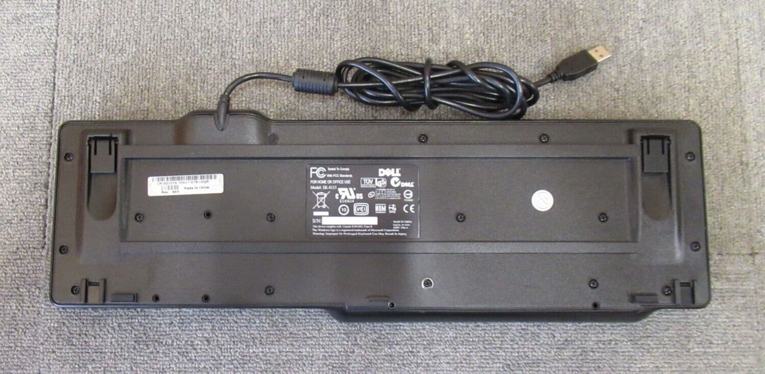 Dell SK-8115 DJ376 0DJ376 Black Slim QuietKey 104-Keys USB Wired QWERTY ...