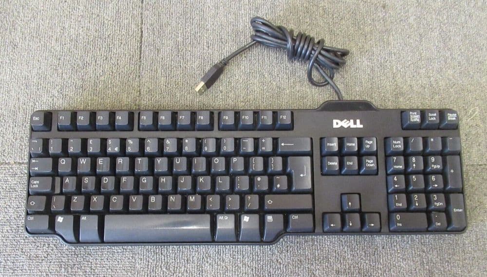 Dell SK-8115 J4632 0J4632 Slim Wired QuietKey Multimedia USB UK QWERTY ...